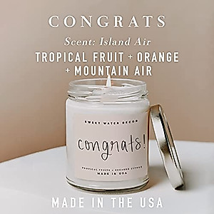 Sweet Water Decor, Congrats! Tropical Fruits and Sugared Citrus Island Scented Soy Wax Candle for Home | 9oz Clear Jar, 40 Hour Burn Time, Made in the USA
