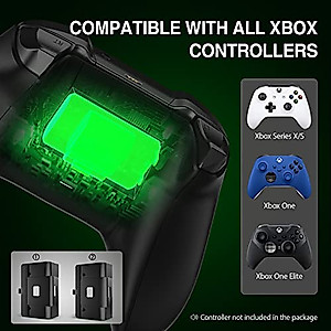 2 Pack Rechargeable Controller Battery Pack for Xbox One/Xbox Series X S with 4 Battery Cover Long-Lasting Play and Charge Kit with Micro USB Charging Cable for Xbox 1 S/X/Elite Wireless Remote