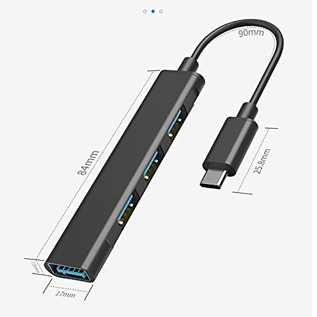 SHYPT 3.0 Multi USB Splitter Adapter 3 Port Card Reader High Speed Type C Mini USB-Hub Extension Cable