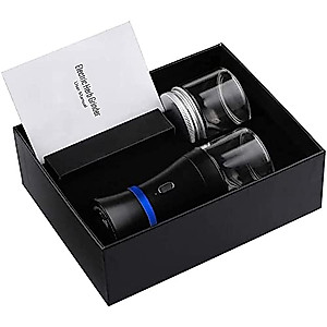 Spacenight Electric Herb Grinder COMPACT for Flower Buds, USB-Rechargeable, 2pcs 1.7oz Glass Herb Chamber - Ideal for Everyday Carry