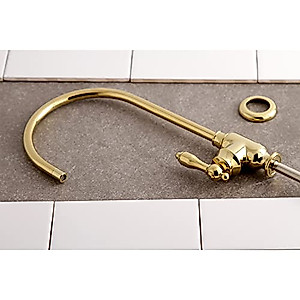 Kingston Brass KS5192TAL Tudor Water Filtration Faucet, Polished Brass, 11.13 x 6.94 x 5.81