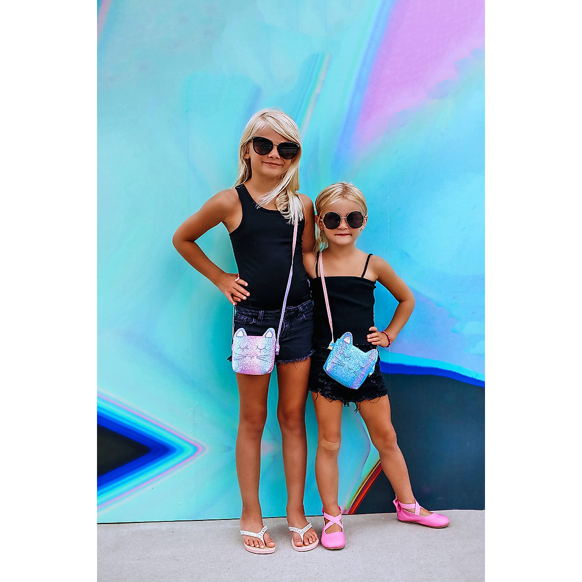 mibasies Kids Cat Purse for Little Girls Toddlers Wallet Crossbody Bag