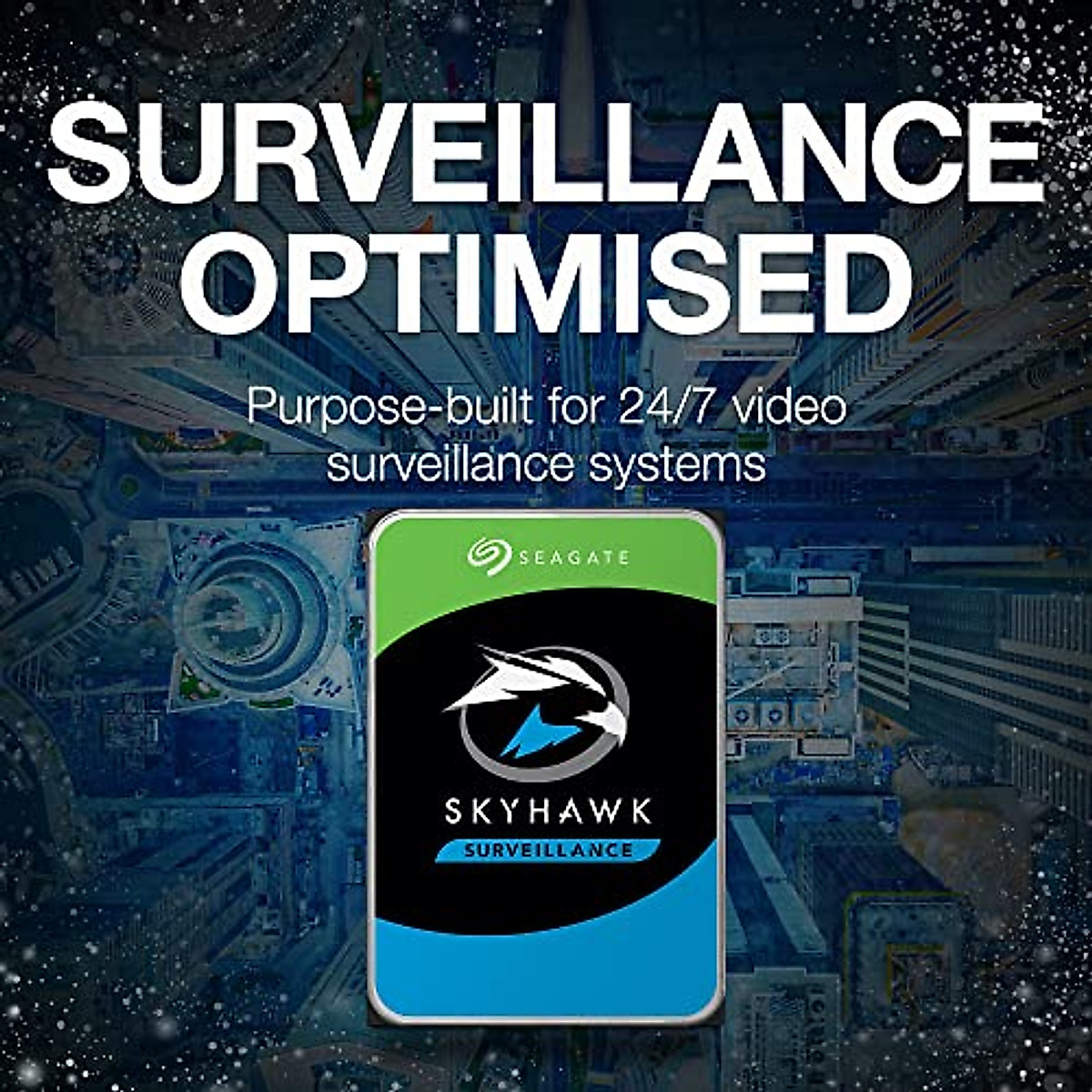 SEAGATE ST4000VX007 Skyhawk 4TB Surveillance Hard SATA 6Gb/s 64MB Cache 3.5-Inch Internal Drive-Frustration Free Packaging (ST4000VXZ07) Mechanical Hard Disk