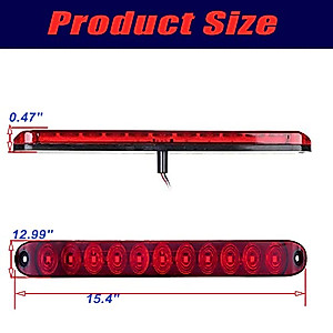 Donepart LED Red Trailer Light Bar, 15 inch Brake Tail Marker Turn Signal Identification Combo Lights, IP67 Waterproof Fit For Utility Trailer Truck Marine (2 Pack)
