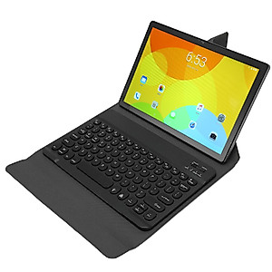 Honio Tablet PC, 10.1 Inch Tablet Support FM GPS Dual Camera 1920x1200 IPS 2 in 1 with Keyboard for Viewing (Grey)
