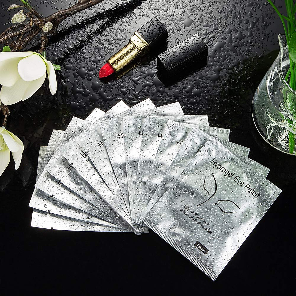 Ocim 100 Pairs Under Eye Pads, Eyelash Extension 100% Natural Hydrogel Patch Lash Gel Pad for Extensions supplies, Beauty Makeup Mask Kit
