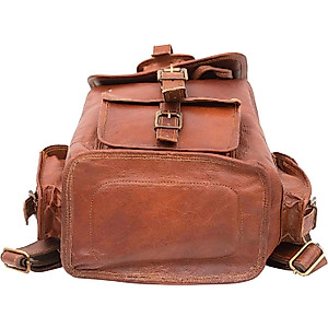 Shy Shy Let’s Touch The Sky Rustic Vintage Leather Backpack Travel Rucksack knapsack Daypack Bag for Men Women Brown (20 X 10 X 8 inches)