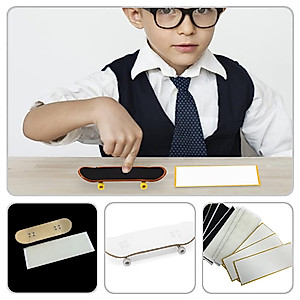 VOSAREA 10pcs Fingerboard Grip Tape Adhesive Nonslip Foam Grip Tape Finger Skateboard Supplies (White)