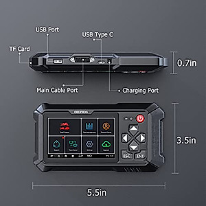 Motorcycle Diagnostic Scan Tool, OBDPROG Moto 100 Full System Scanner for Harley Honda Yamaha Victory Indian Polaris Brp, Engine ABS TPMS Auto Scan Code Reader, Oil Light Reset, 5.0 Touch Screen