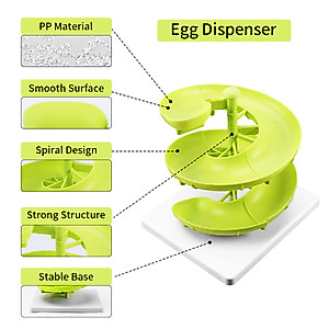 Spiral Egg Basket, Egg Dispenser Rack for Eggs Storage Holds Approximately 20 Eggs for Kitchen Countertop