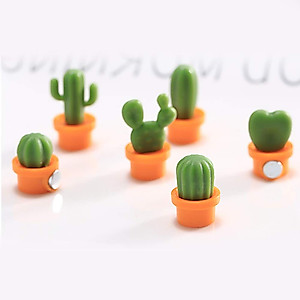 XYBHRC Fridge Magnet, 6PCS Cactus Fridge Magnets Mini Plant Refrigerator Artificial Plants Potted Stickers Cute for Magnet Boards Fridge Home Office Decor
