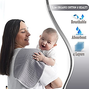 CM SHEEPCOTTON Turkish Muslin Burp Cloths0 Cotton 6 Pack Large 4 Layers Extra Absorbent Soft and Breathable Feston Stitch (Pastel Colors)