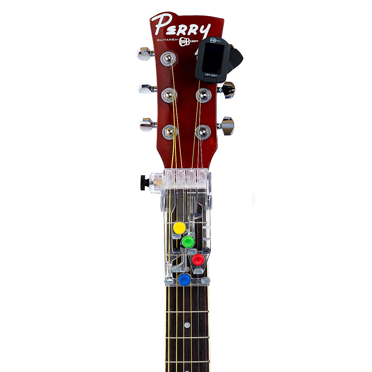 ChordBuddy 42" Full Size Acoustic Guitar Combo Beginner Set with Natural Finish Guitar, Tuner, and Learning System