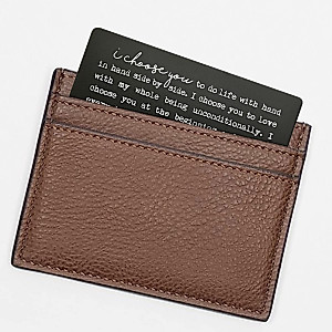 I Choose You Metal Wallet Insert Card, Engraved Gift for Him, Pocket Keepsake, Husband Gift, Anniversary Gift for Men, Wedding Anniversary Gift for Husband, Gifts for Him (Black)