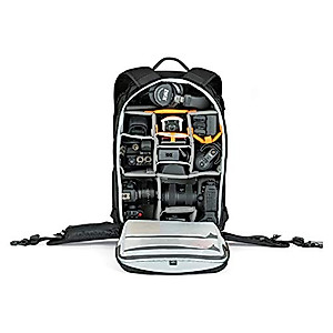 Lowepro ProTactic 450 AW II Black Pro Modular Backpack with All Weather Cover, Camera Bag for Professional Use, for Laptop Up to 15", Backpack for Professional Cameras and Drones, LP37177-GRL, Black