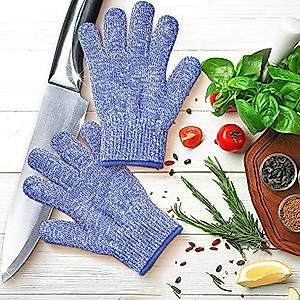 Kid Size Cut Resistant Gloves, Safety Gloves for Children Hand Protection, Maximum Child Protection for Cooking, Oyster Shucking and Garden (2 Pair)
