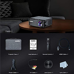 5G WiFi Bluetooth 5.2 4K Projector, WiMiUS Newest K1 Outdoor Video Projector Native 1080P 60Hz Projector Support 4P/4D Keystone, Zoom 500" Screen PPT 200,000H Works with PC DVD PS5 Smartphones