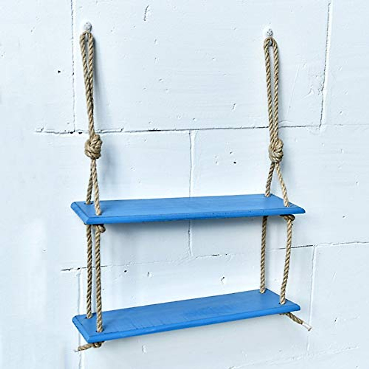 PIBM Stylish Simplicity Shelf Wall Mounted Floating Rack Shelves Wooden Store Display 1 Layer/ 2 Layers / 3 Layers / 4 Layers,4 Colors, Blue , 49.5X14X63cm