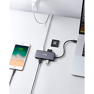 Anker USB C Hub, 5-in-1 USB C Adapter, with 60W Power Delivery, microSD and SD Card Reader, 2 USB 3.0 Ports, for MacBook Pro, Chromebook, XPS, and More