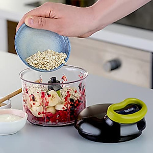 Tefal K13210 Black, Green, Transparent Manual Food Chopper (Black, Green, Transparent, Stainless Steel, 0.9 L, China, 850 g, 140 mm)