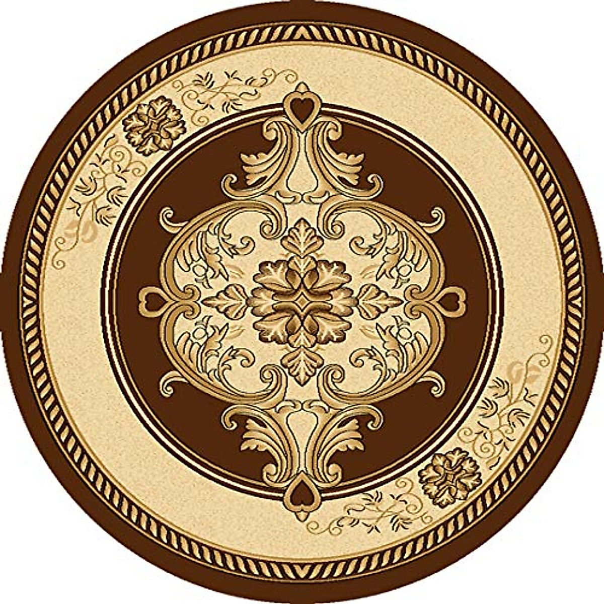 PlanetRugs Glamour Design 206 3D Hand Carved Traditional Rug Oriental Floral 7'9''x10'8'' Brown Chocolate