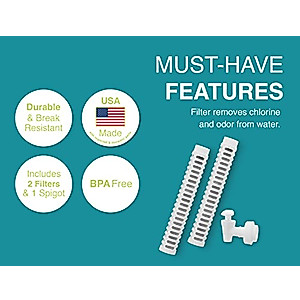 Arrow Home Products Cleara H2O Water Filtration System Replacement Includes 2-Filters and 1-Spigot, 2 Count (Pack of 1), White