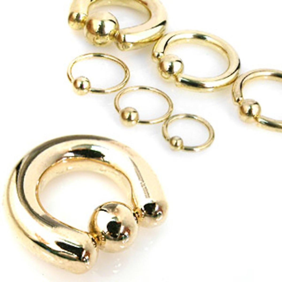 Dynamique Captive Bead Rings Gold IP Over 316L Surgical Stainless Steel (Sold Per Piece)