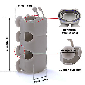 Inchant 4 Pieces Silicone Shower Head Holder Universal Relocatable Shower Head Suction Cup Holder Silicone Non Drilling Movable Fixed Seat Shower Bracket