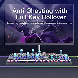 E-YOOSO K600 Mechanical Gaming Keyboard 104 Keys LED Backlit Keyboard Crystal Keycap (Blue Switch)