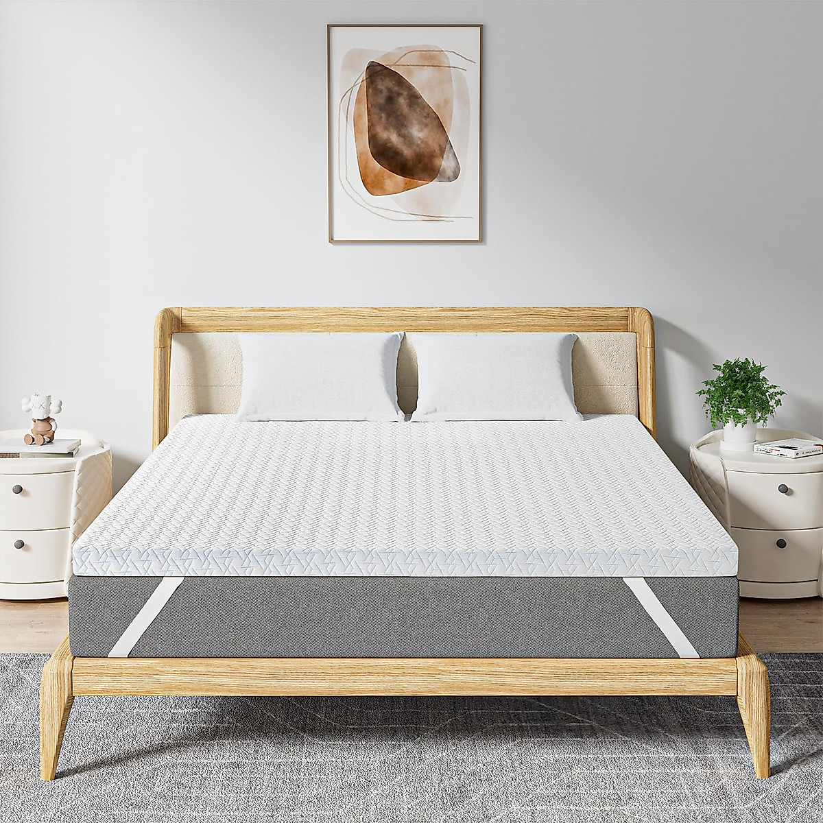 Maxzzz Mattress Topper Queen Size, 2 Inch Gel Memory Foam Mattress Topper with Cover Pressure Relief Soft Bed Topper, Non-Slip Design with Removable & Washable Cover, CertiPUR-US and Oeko-TEX