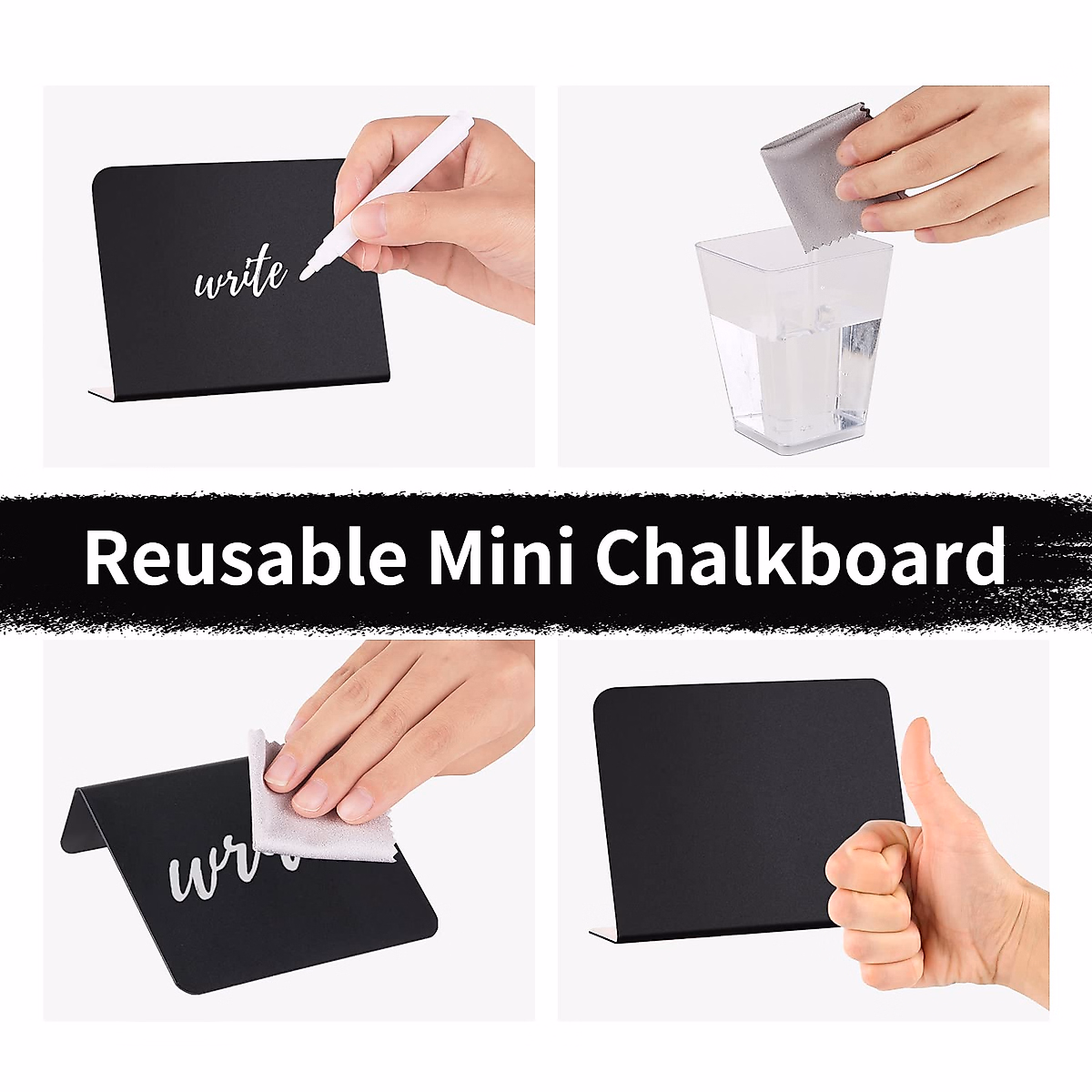 12 Pack 4"x3"Mini Chalkboard Signs for Chalk Sign for Food - Party - Buffet - Table Sign Chalkboard - Wedding - Bakery - Small Chalkboard Sign - Mini Chalkboard Signs for Food