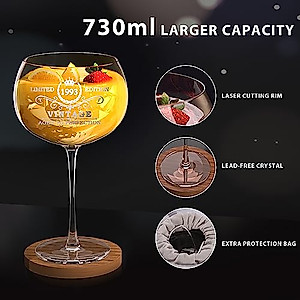 30th Birthday Gift for Her, 1993 30th Birthday Gifts for Women Wine Glass 25OZ, 30 Year Old Bday Gifts for Women Best Friend Female Sister Wife Daughter, Funny 30th Anniversary Presents Ideas