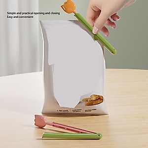 SUNFECILI 15pcs Magnetic Refrigerator Sealing Clip,Cute Tulip Shaped Food Packages Clips,Sealing Clip Bag Plastic Bag Chip Clips,Multi Functional Food Freshness Bag Clip with Storage Box