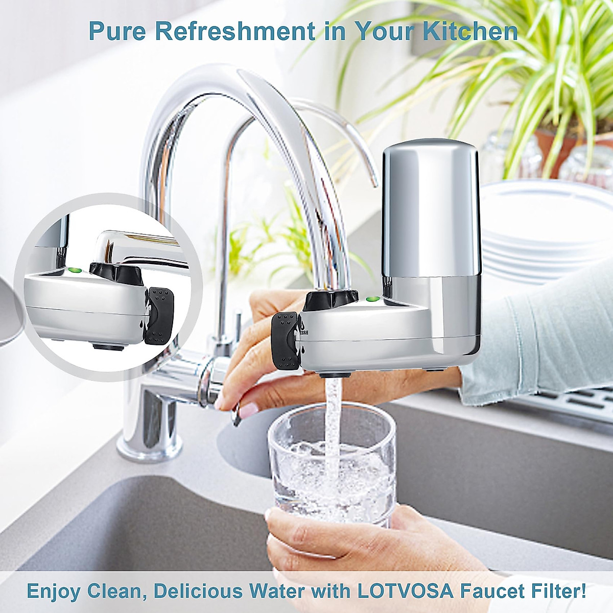 LOTVOSA Water Filter Replacement for Brita Faucet Filter - Compatible with Brita 36311 On Tap Faucet Filters System for Sink, FR-200, FF-100 - Pack of 3 - Fits All Brita Tap Water Filters, LTF-003S
