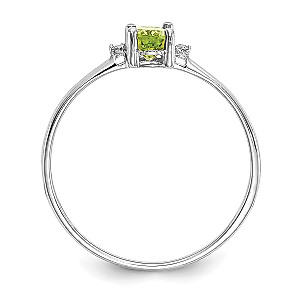IceCarats 14K White Gold Diamond Green Peridot Ring April August Birthstone Jewelry Size 6