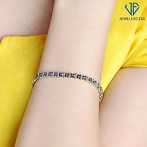 JEWELEXCESS Diamond Clover Bracelets for Women – 2.00 Carat Black Diamond 14K Gold over Silver Bracelet –Diamond Clover Bracelet Silver – Clover Bracelets for Women 14K Gold over Silver Bracelets