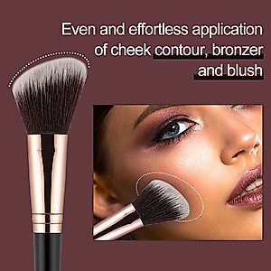Anmor Contour and Highlighter Brush Set, Premium 2PCs Blush Bronzer Face Makeup Brush Kit, Perfect for Cheek Nose Blending Contouring