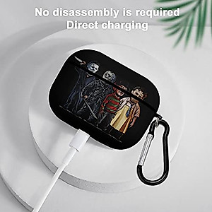 ZHANGXM Compatible with Airpods Pro Case Halloween Michael Myers Soft Flexible Skin Case Cover for Girls and Boys with Keychain