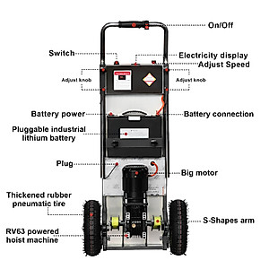 ROOMEDAL Electric Stair Climbing Hand Trucks Dolly Cart for Moving, 880lb Capacity Heavy Duty, with Folding Handle & Solid Wheel & Brakes