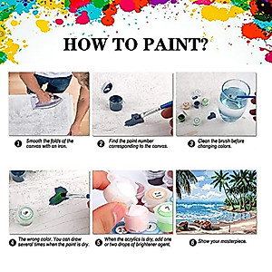 Paint by Numbers for Adults, Paint by Numbers for Kids Beginner Paint Canvas Oil Painting for Highland Cow Wall Art (Without Frame 15.7x19.7inch)