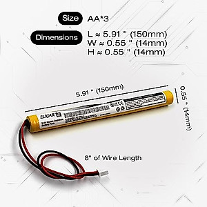 elxjar (5-Pack) 3.6V 900mAh OSA-191 Ni-CD Battery Pack Replacement for Emergency/Exit Light 026-186 Battery All Pro 026186 Cooper APEL Battery APLEL Teig T26000186