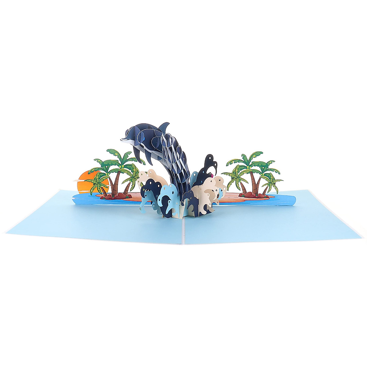 iGifts And Cards Awesome Dolphins Family 3D Pop Up Greeting Card – Sea Lovers Birthday Card, Best Happy Friendship Day, Funny Thinking of You, Cute Mother's Love, 6" X 8"