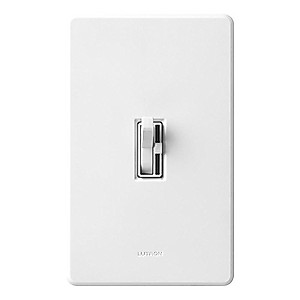 Lutron Toggler LED+ Dimmer | for Dimmable LED, Halogen, and Incandescent Bulbs | Single-Pole or 3-Way | AYCL-253P-WH | White