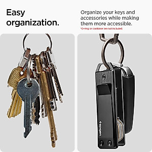 Spigen Life Metal Fit Key Chain Key Holder Metallic Key Organizer Minimalist Compact Keyholder with Key Ring - Black