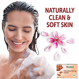 Himalaya Moisturizing Almond Cleansing bar, Body Soap for Soft and Healthy-Looking Skin 4.41 oz/125 g, 6 Pack