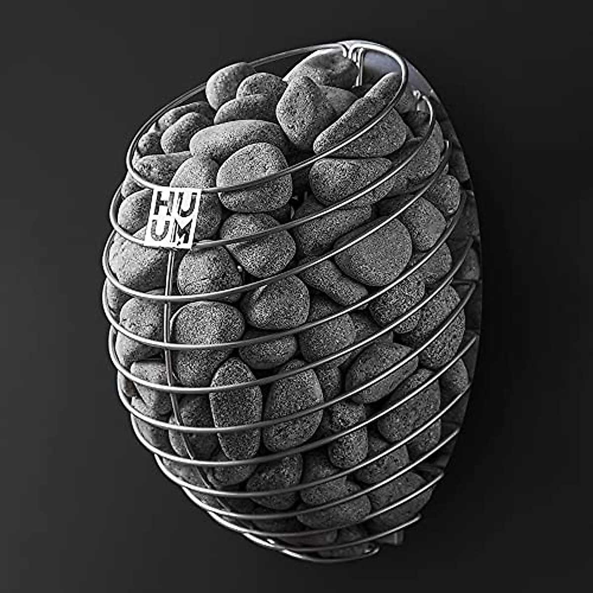 HUUM Drop 9.0kW Sauna Heater with UKU Control (Blue), 132 pounds of Rounded Olivine Stones Included (for saunas Between 290-530 cu ft.)