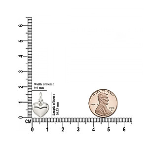 Auriga Fine Jewelry 925 Sterling Silver Puffed Heart Charm Pendant for Women (L- 0.65 Inch, W- 0.39 Inch)