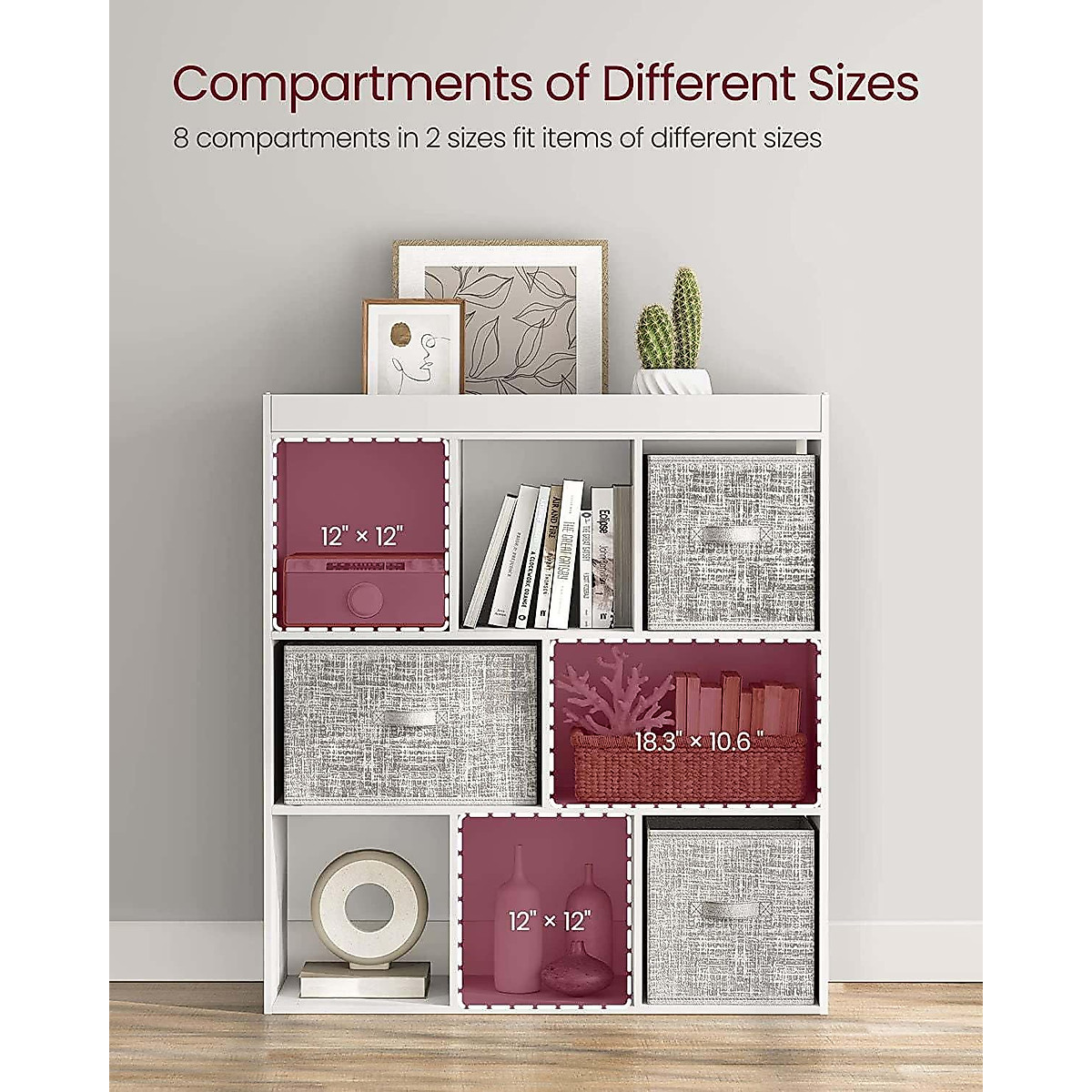 wenyuyu Cube Storage Organizer Freestanding Bookcase Modern Bookshelf, Multipurpose Display Case Shelf Cabinet for Living Room Study Home Office (White)