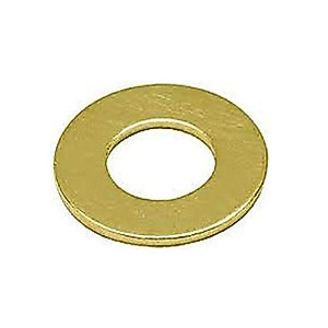 Small Parts Brass Flat Washer, Plain Finish, 1-1/8" Screw Size, 1.18" ID, 2-3/4" OD, 0.16" Thick