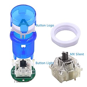 SJ@JX Arcade Game LED DIY Kit Mechanical Keyboard Switch Arcade LED Button LED Joystick Controller Zero Delay USB Encoder for PC MAME Retropie JAMMA